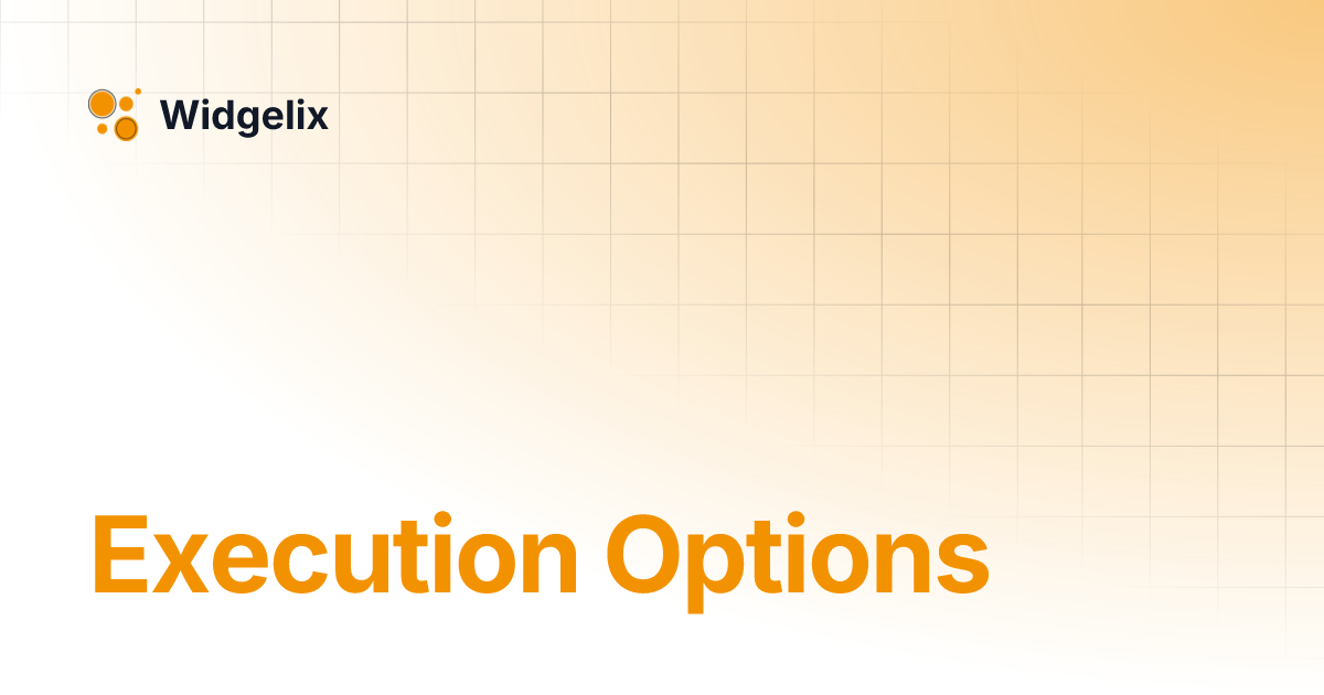 Execution Options | Widgelix
